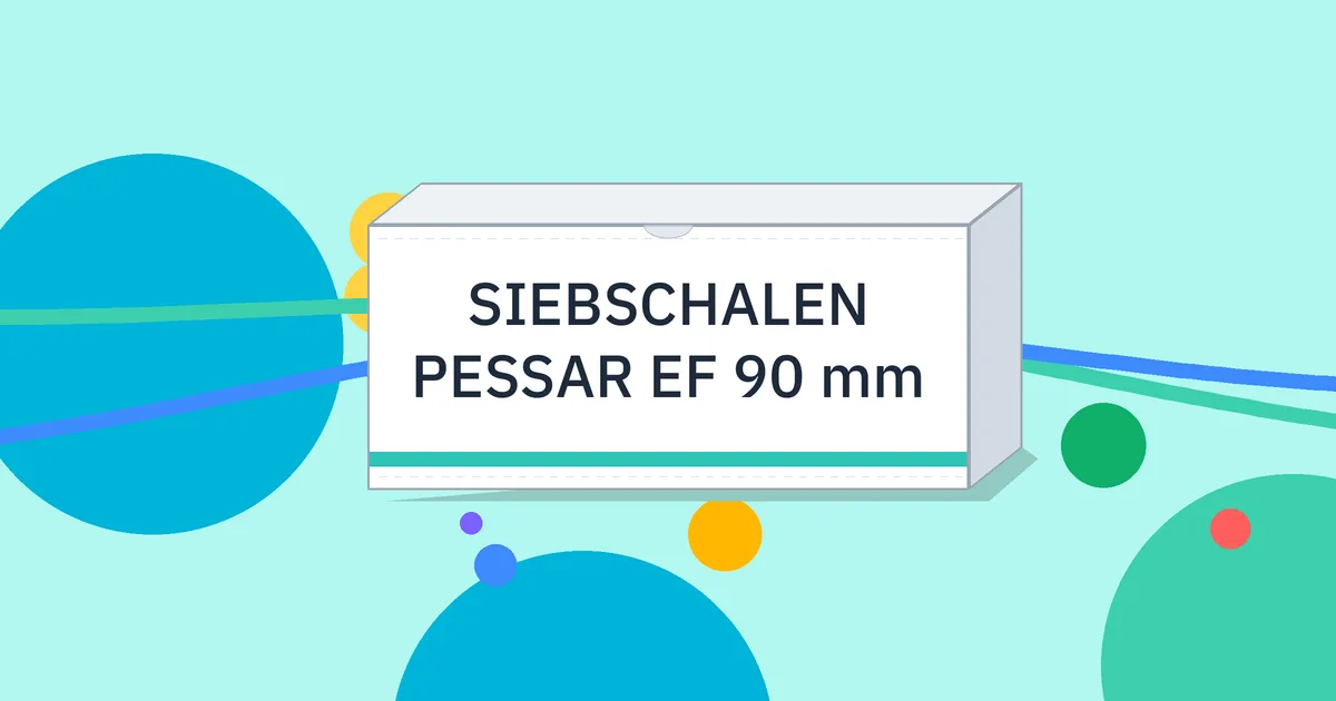 Symbolbild: Packung mit der Aufschrift SIEBSCHALEN PESSAR EF 90 mm (PZN 07324183) – Verfügbarkeit und Bezug in Apotheken in Frankfurt am Main