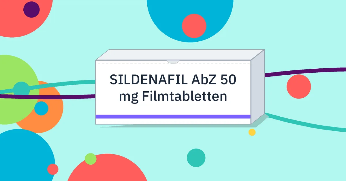 Symbolbild: Packung mit der Aufschrift SILDENAFIL AbZ 50 mg Filmtabletten (PZN 00234548) – Verfügbarkeit und Bezug in Apotheken in Frankfurt am Main