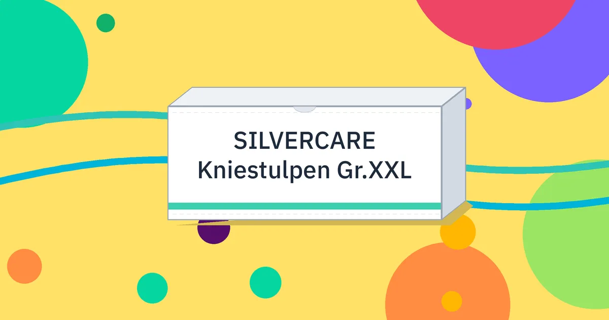 Symbolbild: Packung mit der Aufschrift SILVERCARE Kniestulpen Gr.XXL (PZN 09271290) – Verfügbarkeit und Bezug in Apotheken in Frankfurt am Main