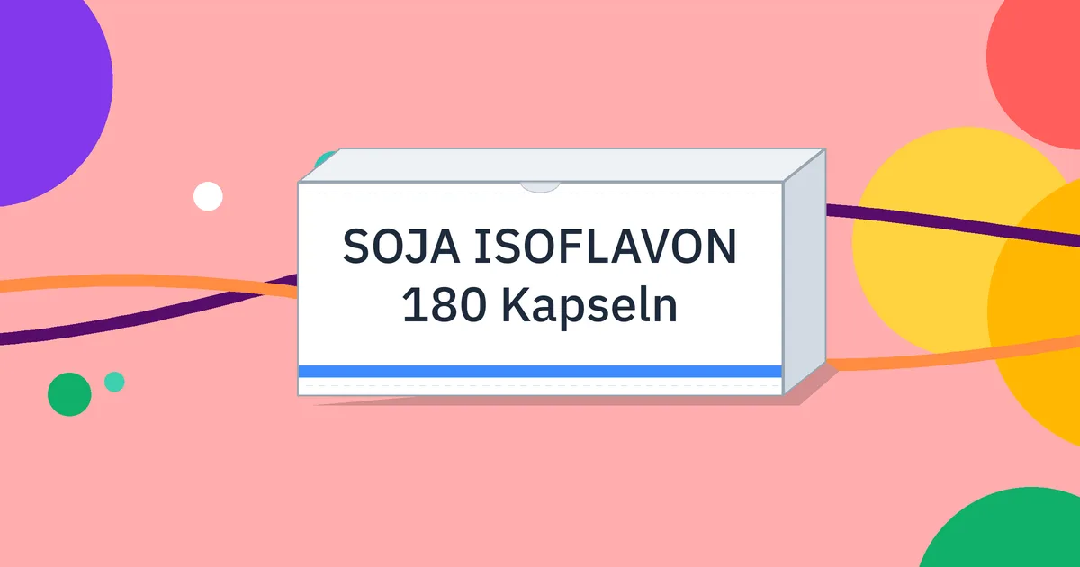 Symbolbild: Packung mit der Aufschrift SOJA ISOFLAVON 180 Kapseln (PZN 04239962) – Verfügbarkeit und Bezug in Apotheken in Frankfurt am Main