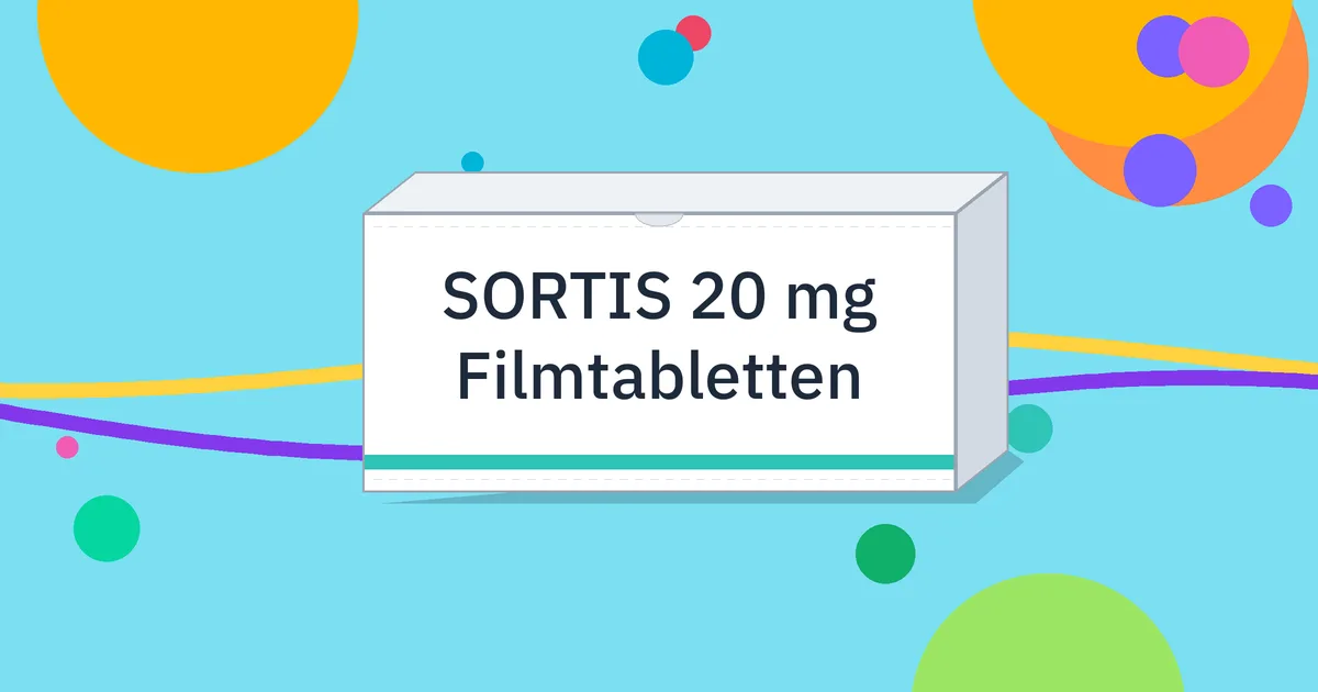 Symbolbild: Packung mit der Aufschrift SORTIS 20 mg Filmtabletten (PZN 14055105) – Verfügbarkeit und Bezug in Apotheken in Frankfurt am Main