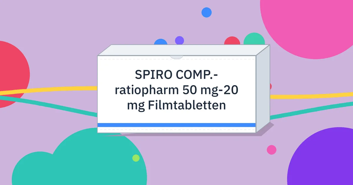 Symbolbild: Packung mit der Aufschrift SPIRO COMP.-ratiopharm 50 mg-20 mg Filmtabletten (PZN 02424477) – Verfügbarkeit und Bezug in Apotheken in Frankfurt am Main