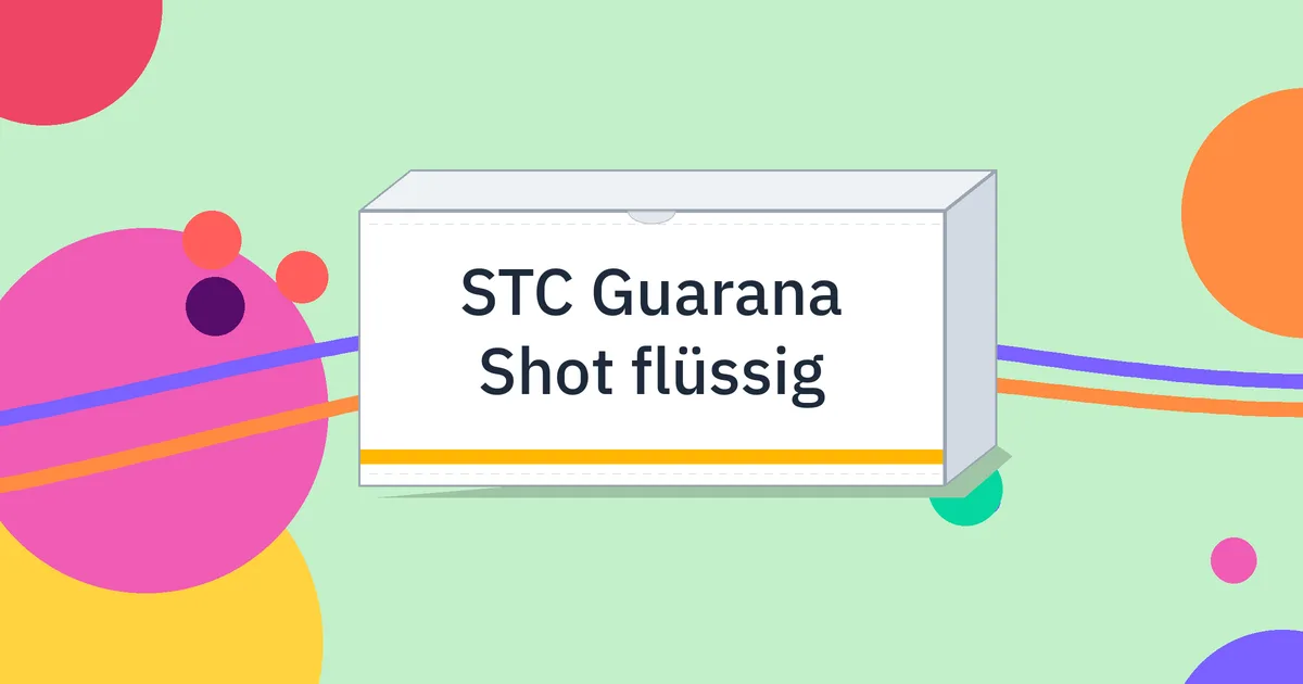 Symbolbild: Packung mit der Aufschrift STC Guarana Shot flüssig (PZN 15392081) – Verfügbarkeit und Bezug in Apotheken in Frankfurt am Main