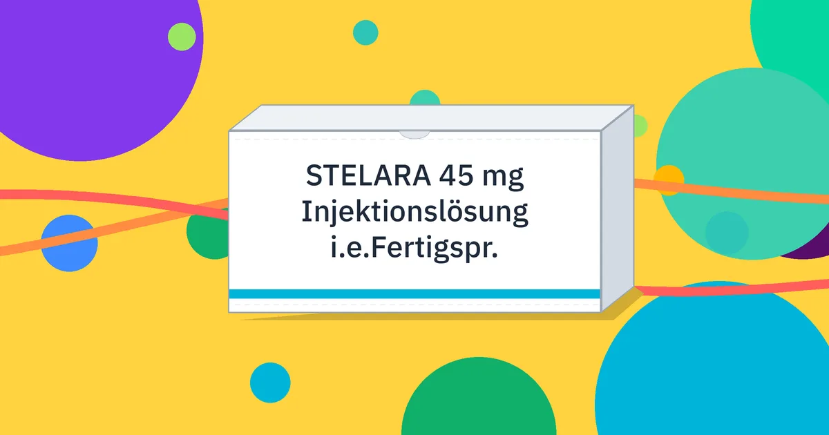 Symbolbild: Packung mit der Aufschrift STELARA 45 mg Injektionslösung i.e.Fertigspr. (PZN 09228940) – Verfügbarkeit und Bezug in Apotheken in Frankfurt am Main