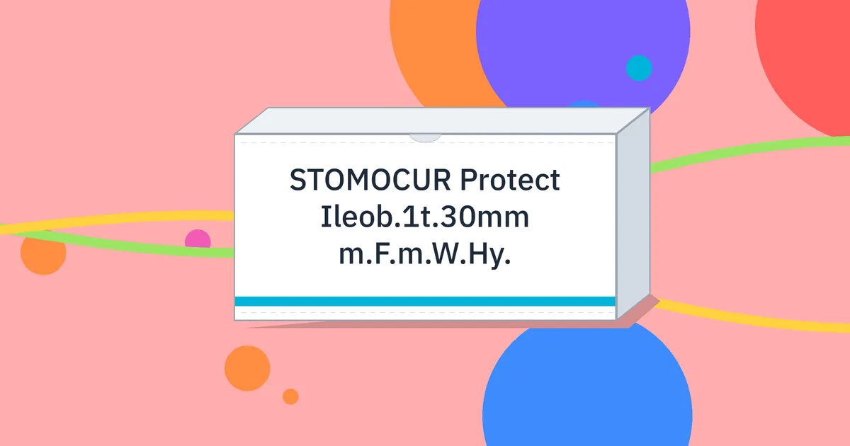 Symbolbild: Packung mit der Aufschrift STOMOCUR Protect Ileob.1t.30mm m.F.m.W.Hy. (PZN 14330385) – Verfügbarkeit und Bezug in Apotheken in Frankfurt am Main