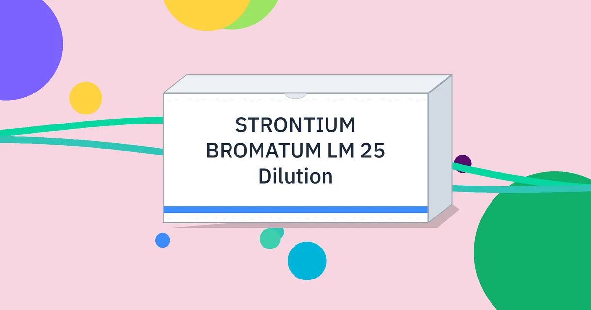 Symbolbild: Packung mit der Aufschrift STRONTIUM BROMATUM LM 25 Dilution (PZN 13202900) – Verfügbarkeit und Bezug in Apotheken in Frankfurt am Main