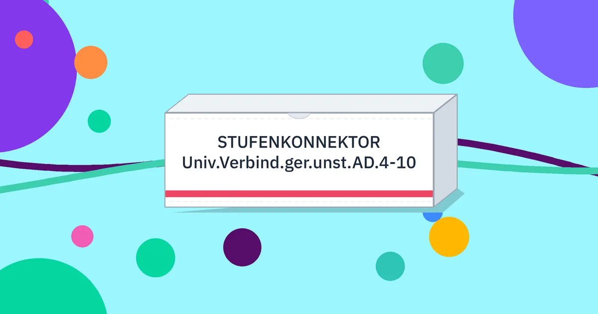 Symbolbild: Packung mit der Aufschrift STUFENKONNEKTOR Univ.Verbind.ger.unst.AD.4-10 (PZN 07695689) – Verfügbarkeit und Bezug in Apotheken in Frankfurt am Main