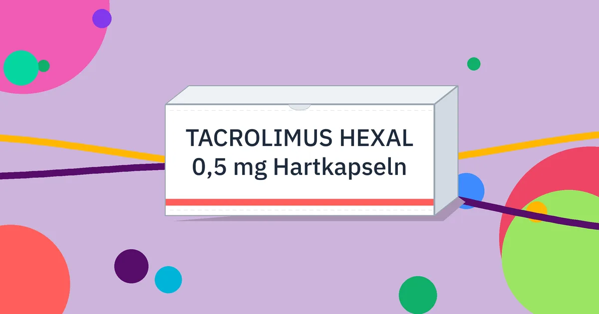 Symbolbild: Packung mit der Aufschrift TACROLIMUS HEXAL 0,5 mg Hartkapseln (PZN 00327356) – Verfügbarkeit und Bezug in Apotheken in Frankfurt am Main