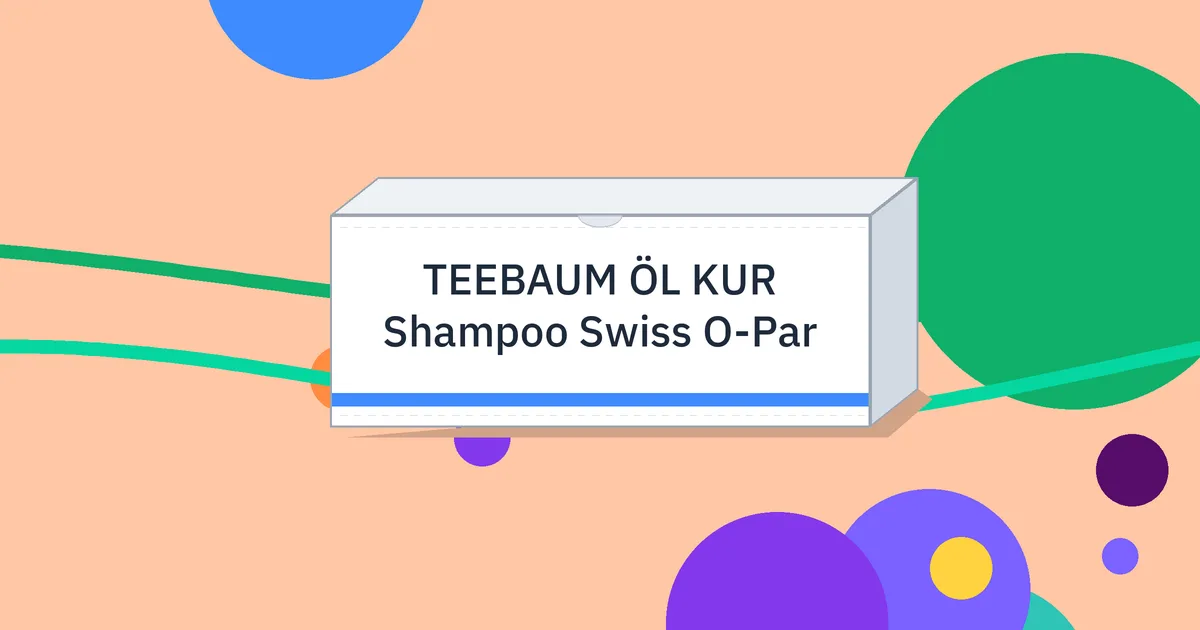 Symbolbild: Packung mit der Aufschrift TEEBAUM ÖL KUR Shampoo Swiss O-Par (PZN 02192771) – Verfügbarkeit und Bezug in Apotheken in Frankfurt am Main