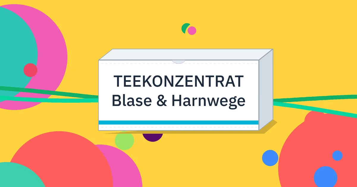 Symbolbild: Packung mit der Aufschrift TEEKONZENTRAT Blase & Harnwege (PZN 13572896) – Verfügbarkeit und Bezug in Apotheken in Frankfurt am Main
