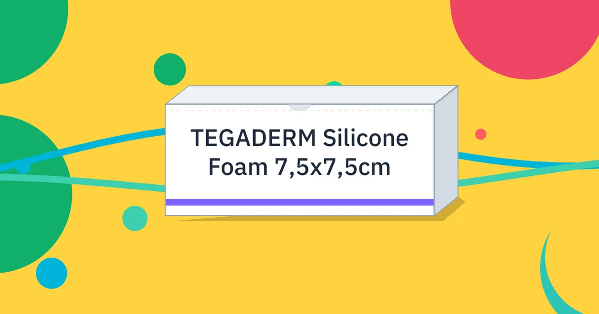 Symbolbild: Packung mit der Aufschrift TEGADERM Silicone Foam 7,5x7,5cm (PZN 11514357) – Verfügbarkeit und Bezug in Apotheken in Frankfurt am Main