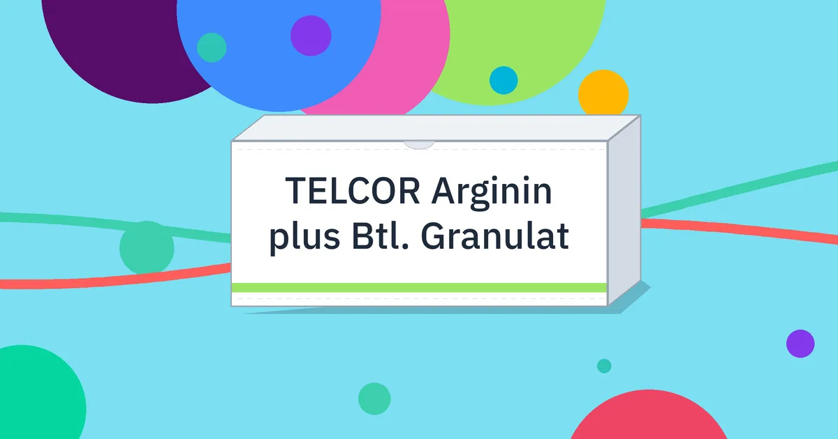 Symbolbild: Packung mit der Aufschrift TELCOR Arginin plus Btl. Granulat (PZN 05520750) – Verfügbarkeit und Bezug in Apotheken in Frankfurt am Main