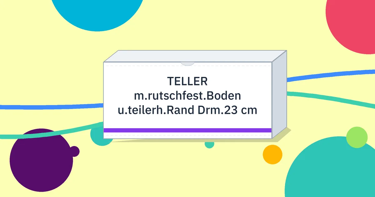 Symbolbild: Packung mit der Aufschrift TELLER m.rutschfest.Boden u.teilerh.Rand Drm.23 cm (PZN 07694595) – Verfügbarkeit und Bezug in Apotheken in Frankfurt am Main