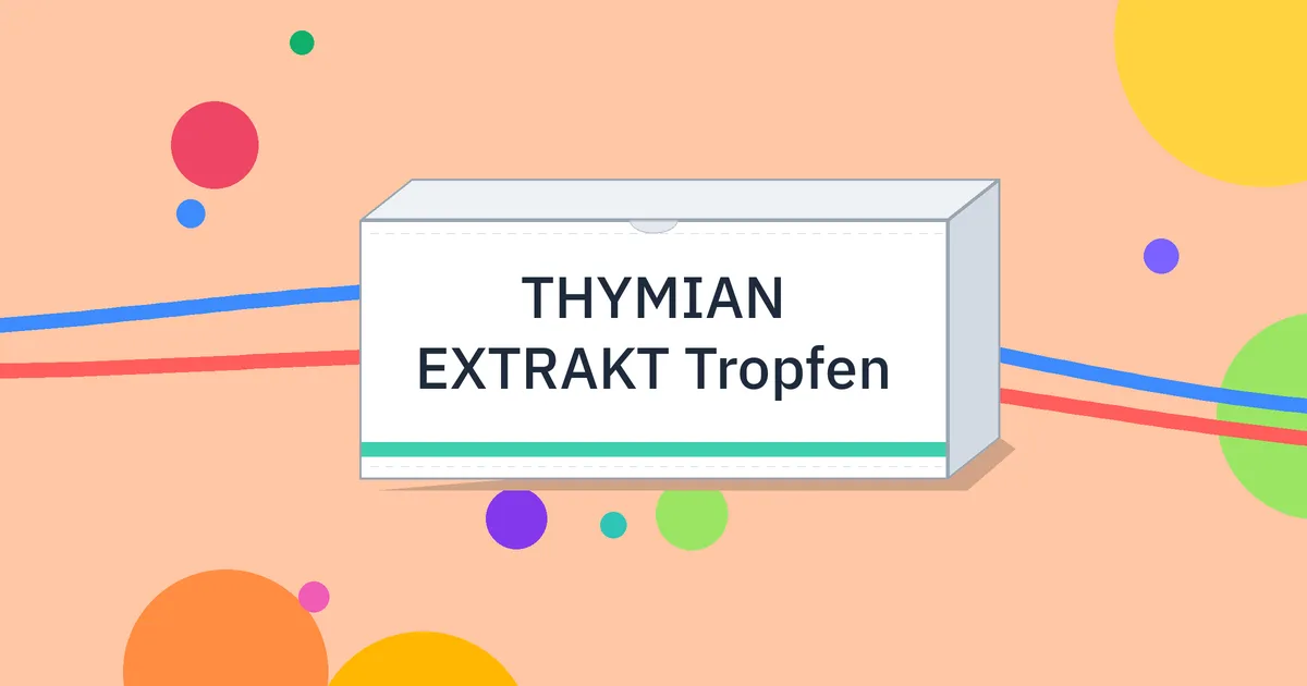 Symbolbild: Packung mit der Aufschrift THYMIAN EXTRAKT Tropfen (PZN 20212052) – Verfügbarkeit und Bezug in Apotheken in Frankfurt am Main