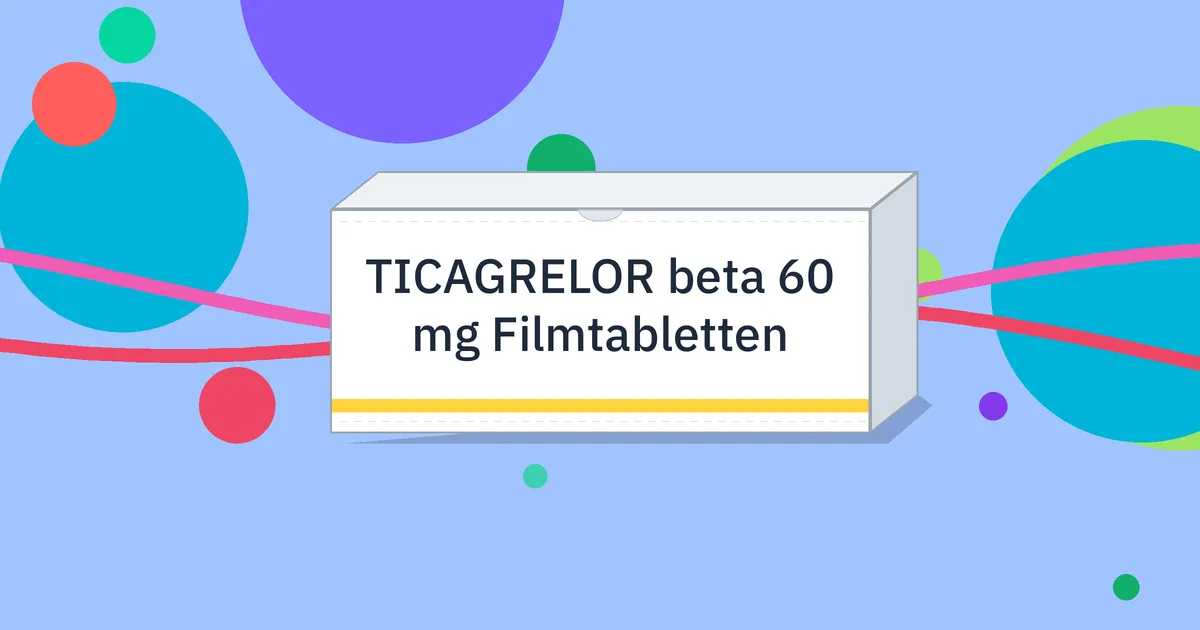 Symbolbild: Packung mit der Aufschrift TICAGRELOR beta 60 mg Filmtabletten (PZN 19181458) – Verfügbarkeit und Bezug in Apotheken in Frankfurt am Main