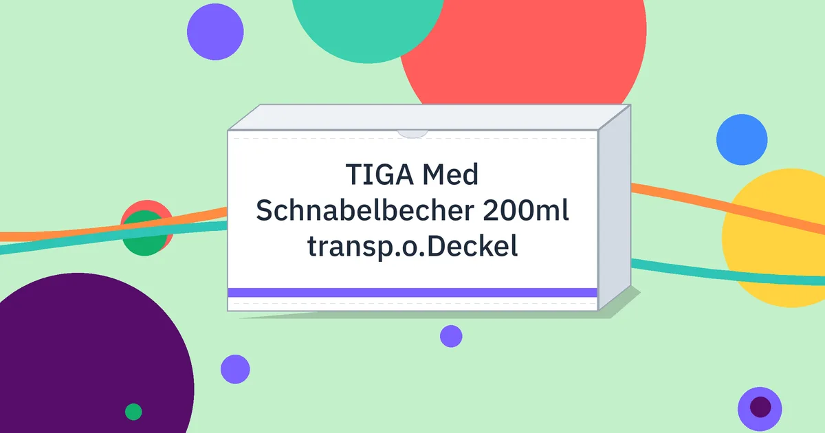 Symbolbild: Packung mit der Aufschrift TIGA Med Schnabelbecher 200ml transp.o.Deckel (PZN 06839146) – Verfügbarkeit und Bezug in Apotheken in Frankfurt am Main