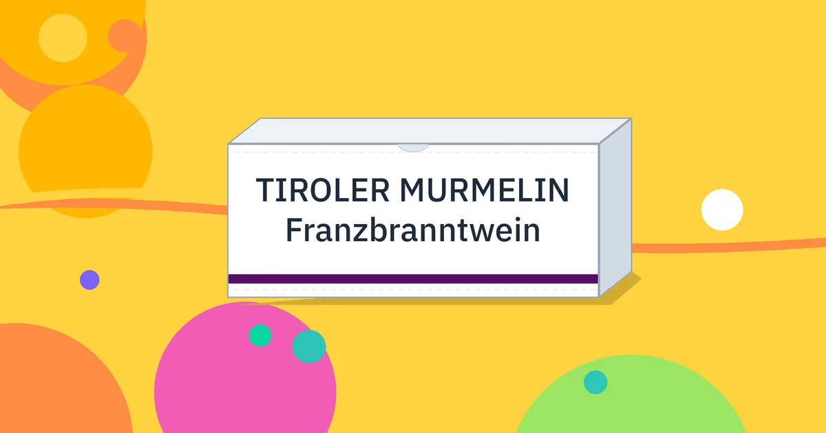 Symbolbild: Packung mit der Aufschrift TIROLER MURMELIN Franzbranntwein (PZN 12733050) – Verfügbarkeit und Bezug in Apotheken in Frankfurt am Main