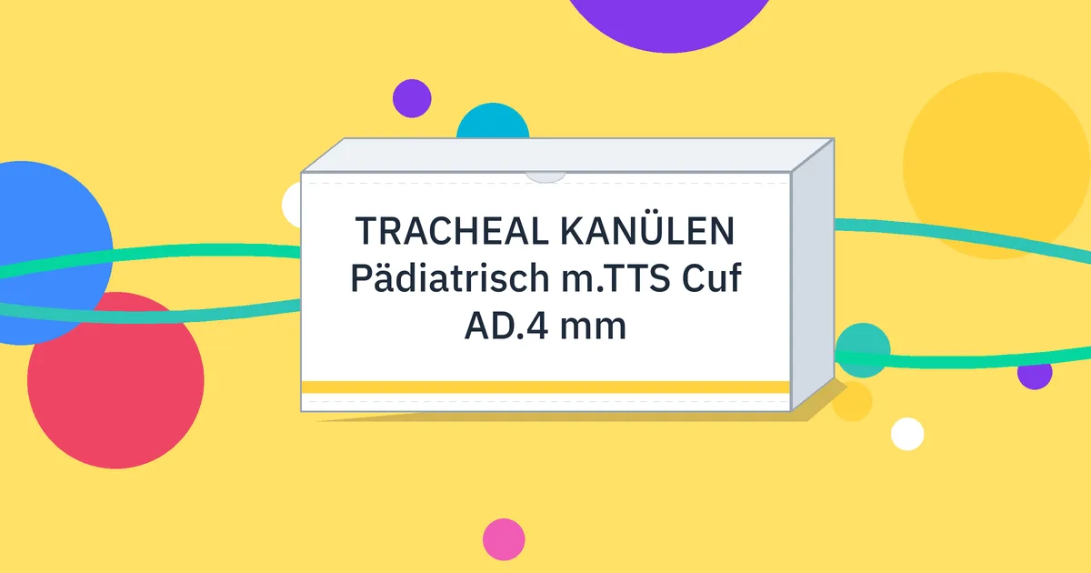 Symbolbild: Packung mit der Aufschrift TRACHEAL KANÜLEN Pädiatrisch m.TTS Cuf AD.4 mm (PZN 09217540) – Verfügbarkeit und Bezug in Apotheken in Frankfurt am Main