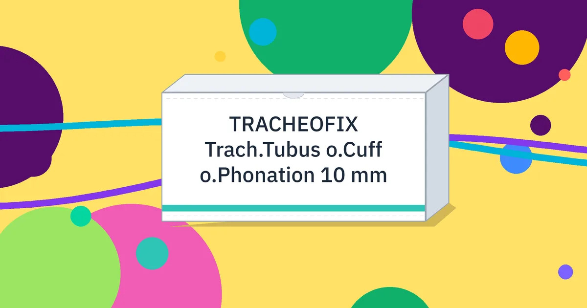 Symbolbild: Packung mit der Aufschrift TRACHEOFIX Trach.Tubus o.Cuff o.Phonation 10 mm (PZN 04164603) – Verfügbarkeit und Bezug in Apotheken in Frankfurt am Main