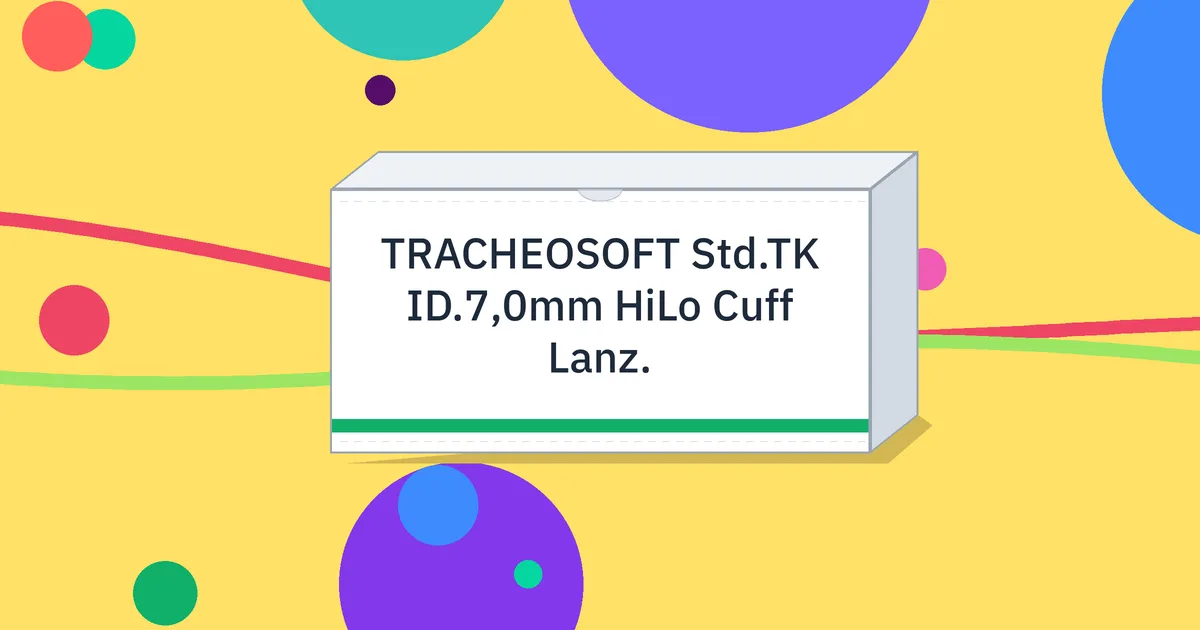 Symbolbild: Packung mit der Aufschrift TRACHEOSOFT Std.TK ID.7,0mm HiLo Cuff Lanz. (PZN 04109811) – Verfügbarkeit und Bezug in Apotheken in Frankfurt am Main