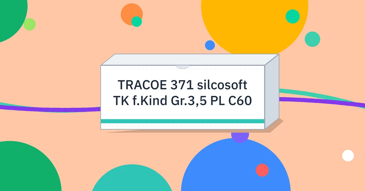 Symbolbild: Packung mit der Aufschrift TRACOE 371 silcosoft TK f.Kind Gr.3,5 PL C60 (PZN 14315285) – Verfügbarkeit und Bezug in Apotheken in Frankfurt am Main