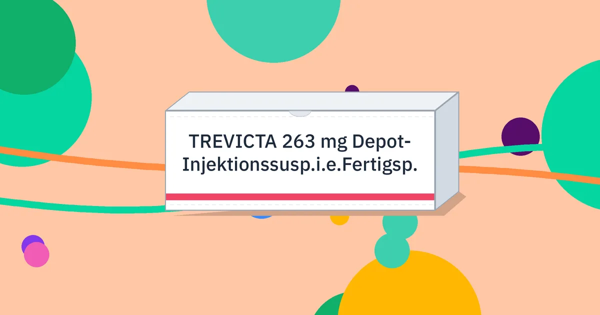 Symbolbild: Packung mit der Aufschrift TREVICTA 263 mg Depot-Injektionssusp.i.e.Fertigsp. (PZN 15619923) – Verfügbarkeit und Bezug in Apotheken in Frankfurt am Main