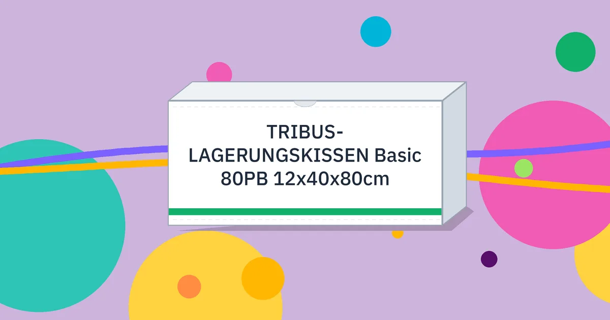 Symbolbild: Packung mit der Aufschrift TRIBUS-LAGERUNGSKISSEN Basic 80PB 12x40x80cm (PZN 20407637) – Verfügbarkeit und Bezug in Apotheken in Frankfurt am Main