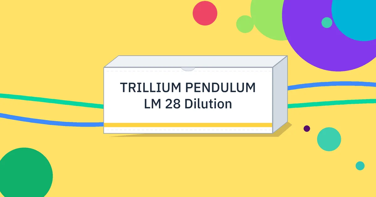 Symbolbild: Packung mit der Aufschrift TRILLIUM PENDULUM LM 28 Dilution (PZN 13227308) – Verfügbarkeit und Bezug in Apotheken in Frankfurt am Main