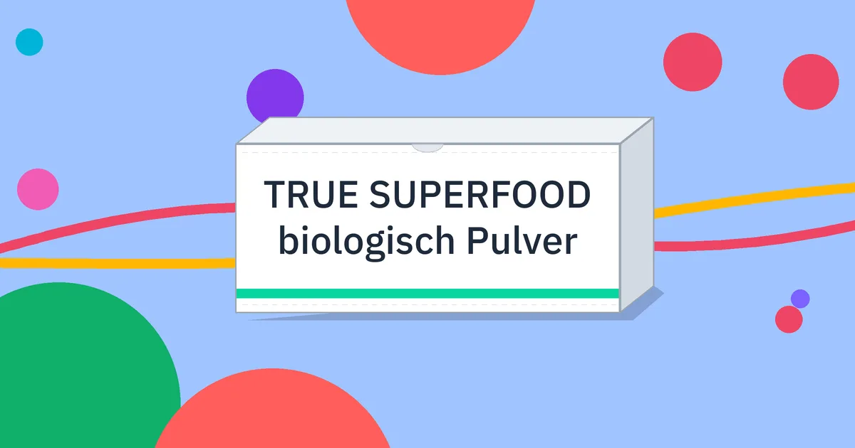 Symbolbild: Packung mit der Aufschrift TRUE SUPERFOOD biologisch Pulver (PZN 17966385) – Verfügbarkeit und Bezug in Apotheken in Frankfurt am Main