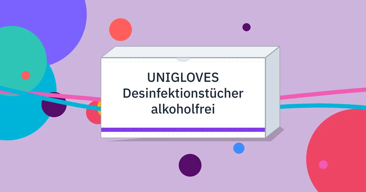 Symbolbild: Packung mit der Aufschrift UNIGLOVES Desinfektionstücher alkoholfrei (PZN 18332369) – Verfügbarkeit und Bezug in Apotheken in Frankfurt am Main