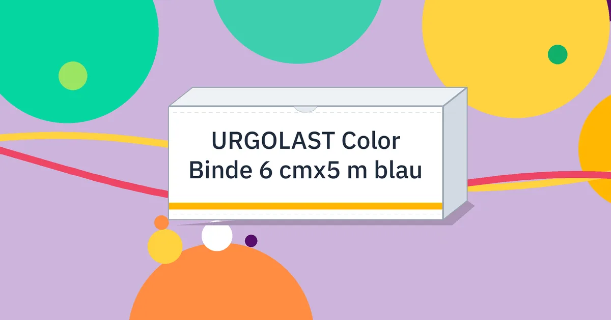 Symbolbild: Packung mit der Aufschrift URGOLAST Color Binde 6 cmx5 m blau (PZN 00708354) – Verfügbarkeit und Bezug in Apotheken in Frankfurt am Main