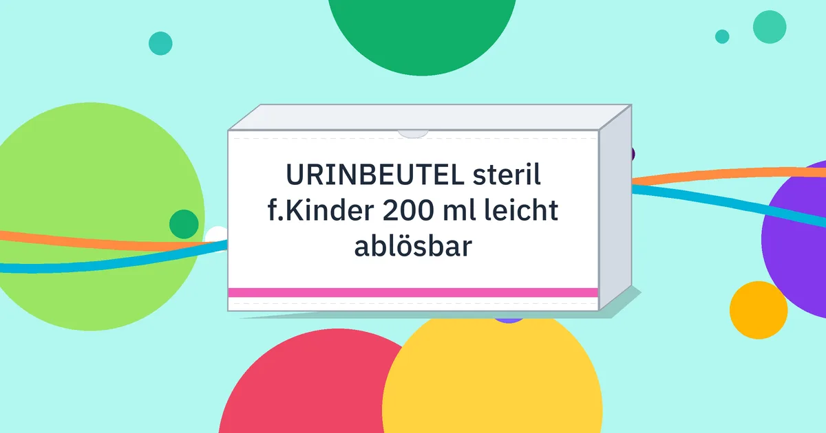 Symbolbild: Packung mit der Aufschrift URINBEUTEL steril f.Kinder 200 ml leicht ablösbar (PZN 17620014) – Verfügbarkeit und Bezug in Apotheken in Frankfurt am Main