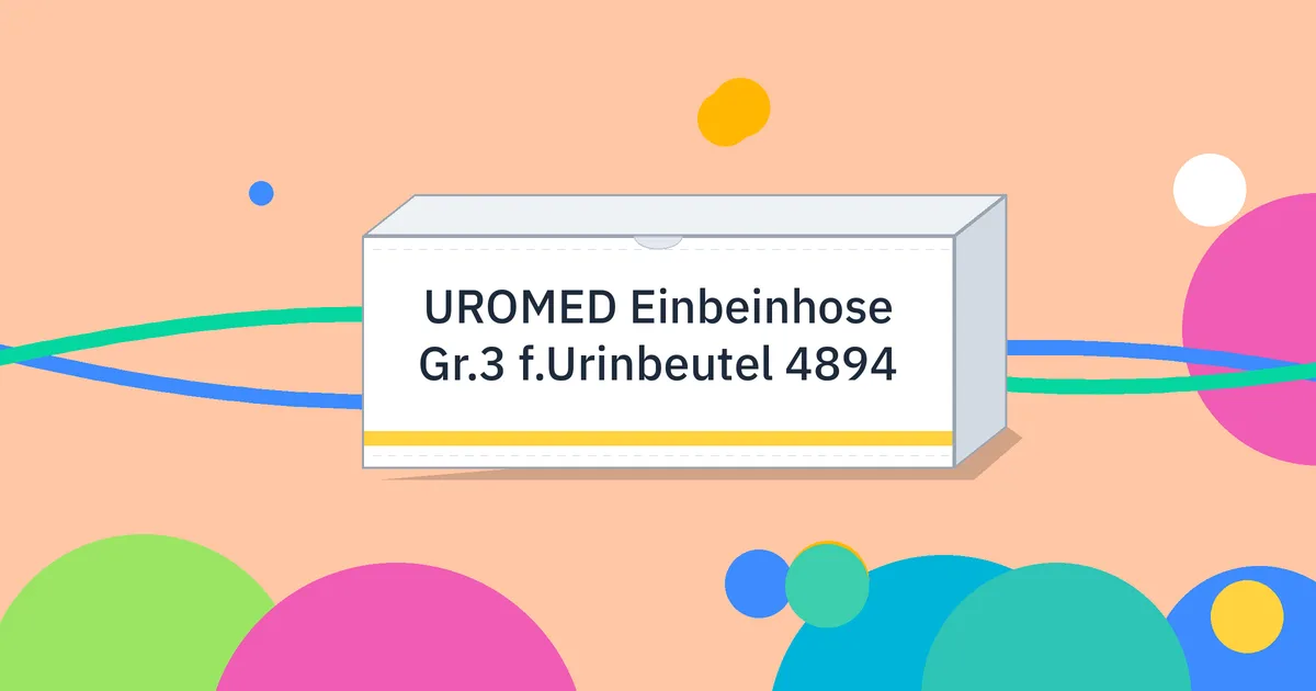Symbolbild: Packung mit der Aufschrift UROMED Einbeinhose Gr.3 f.Urinbeutel 4894 (PZN 04743614) – Verfügbarkeit und Bezug in Apotheken in Frankfurt am Main