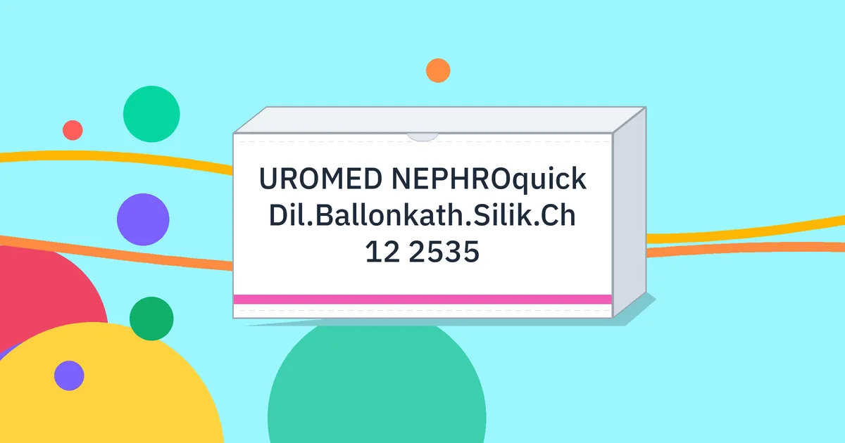 Symbolbild: Packung mit der Aufschrift UROMED NEPHROquick Dil.Ballonkath.Silik.Ch 12 2535 (PZN 10250011) – Verfügbarkeit und Bezug in Apotheken in Frankfurt am Main