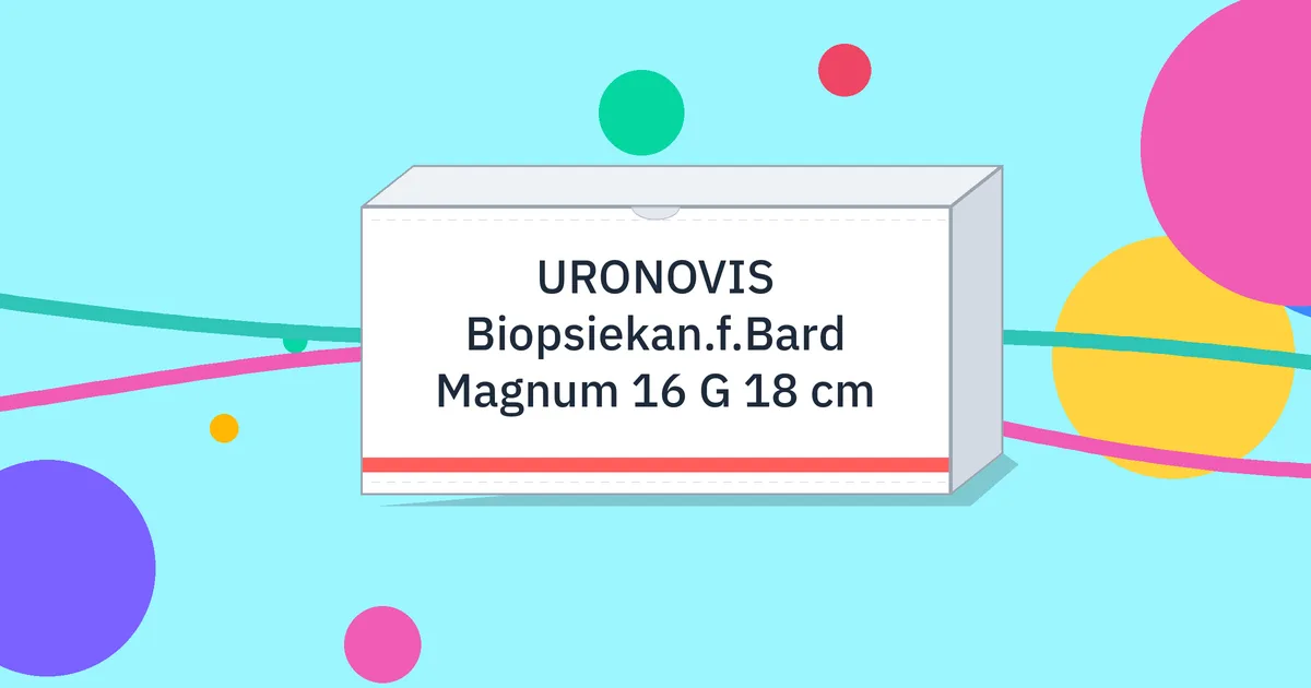 Symbolbild: Packung mit der Aufschrift URONOVIS Biopsiekan.f.Bard Magnum 16 G 18 cm (PZN 00820453) – Verfügbarkeit und Bezug in Apotheken in Frankfurt am Main