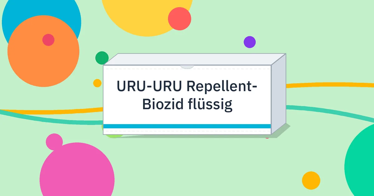 Symbolbild: Packung mit der Aufschrift URU-URU Repellent-Biozid flüssig (PZN 17400548) – Verfügbarkeit und Bezug in Apotheken in Frankfurt am Main