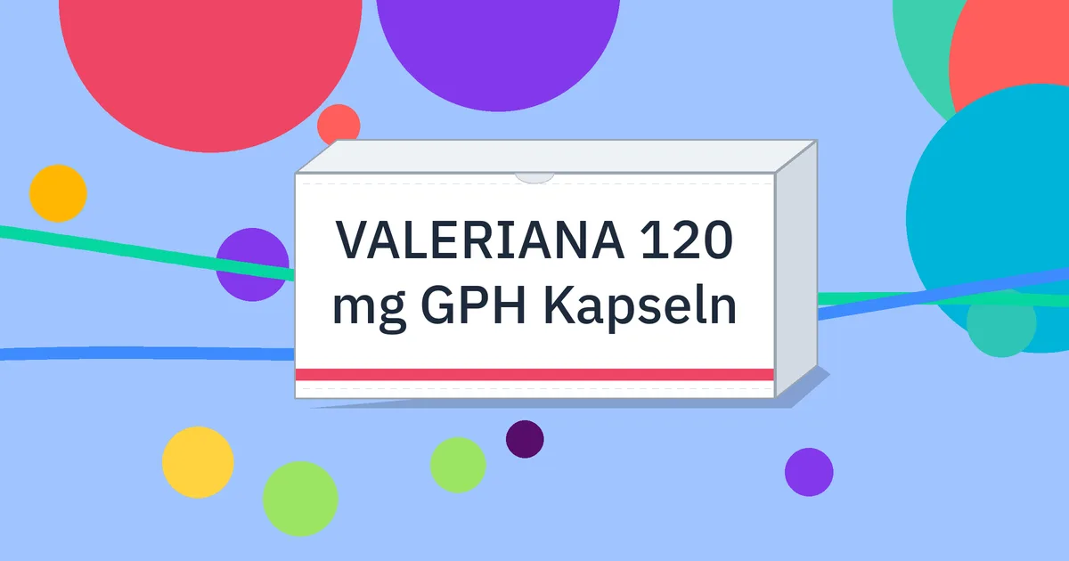 Symbolbild: Packung mit der Aufschrift VALERIANA 120 mg GPH Kapseln (PZN 09749254) – Verfügbarkeit und Bezug in Apotheken in Frankfurt am Main