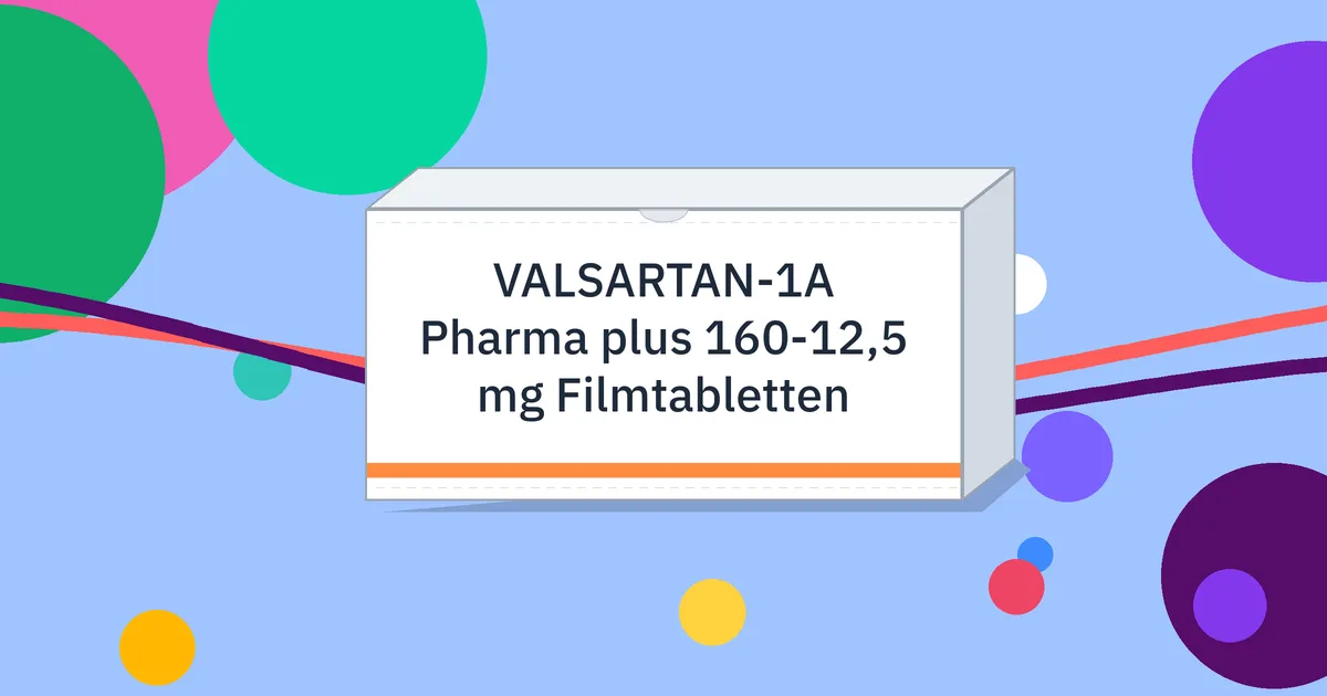 Symbolbild: Packung mit der Aufschrift VALSARTAN-1A Pharma plus 160-12,5 mg Filmtabletten (PZN 07580779) – Verfügbarkeit und Bezug in Apotheken in Frankfurt am Main