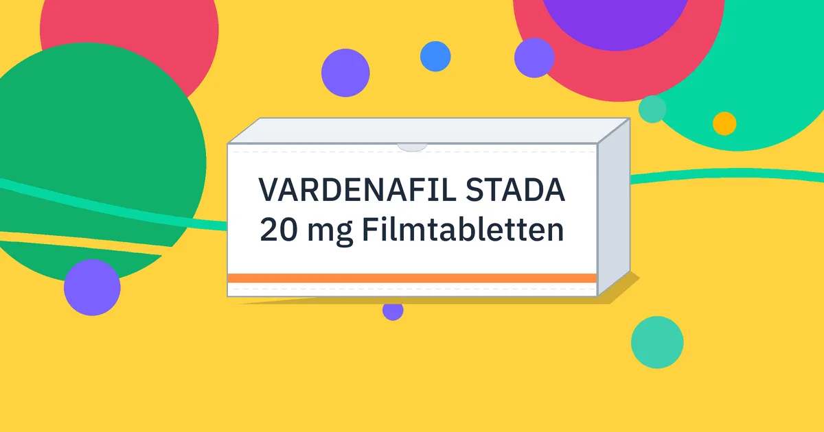Symbolbild: Packung mit der Aufschrift VARDENAFIL STADA 20 mg Filmtabletten (PZN 14053715) – Verfügbarkeit und Bezug in Apotheken in Frankfurt am Main