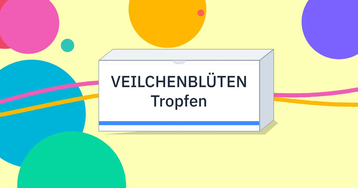 Symbolbild: Packung mit der Aufschrift VEILCHENBLÜTEN Tropfen (PZN 18439831) – Verfügbarkeit und Bezug in Apotheken in Frankfurt am Main