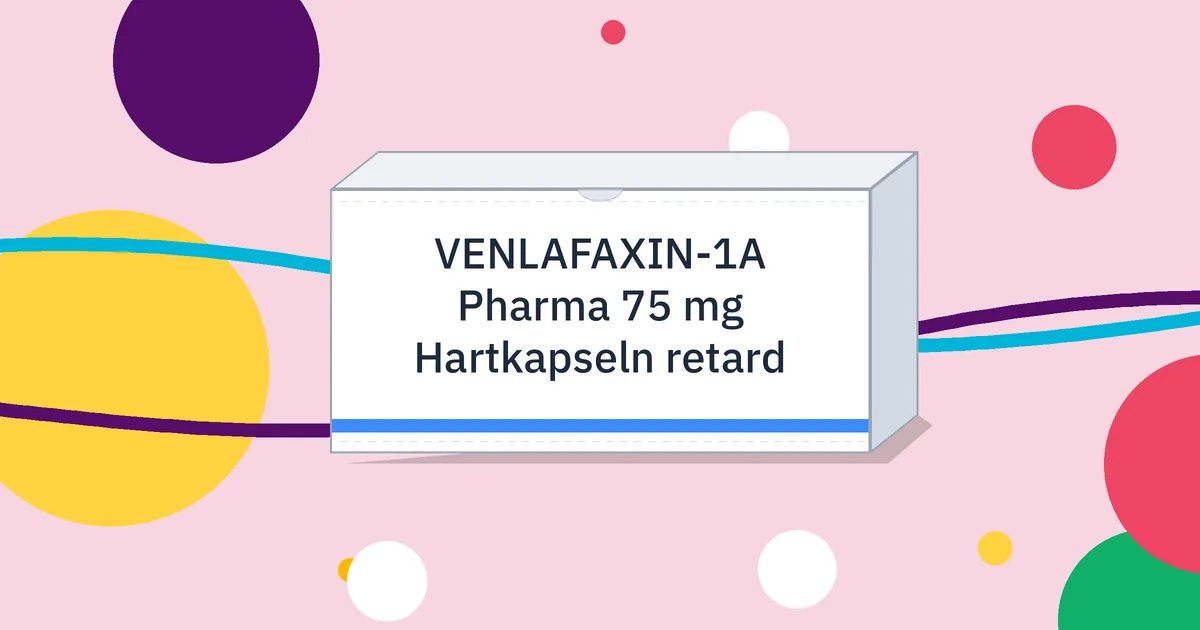Symbolbild: Packung mit der Aufschrift VENLAFAXIN-1A Pharma 75 mg Hartkapseln retard (PZN 15423930) – Verfügbarkeit und Bezug in Apotheken in Frankfurt am Main