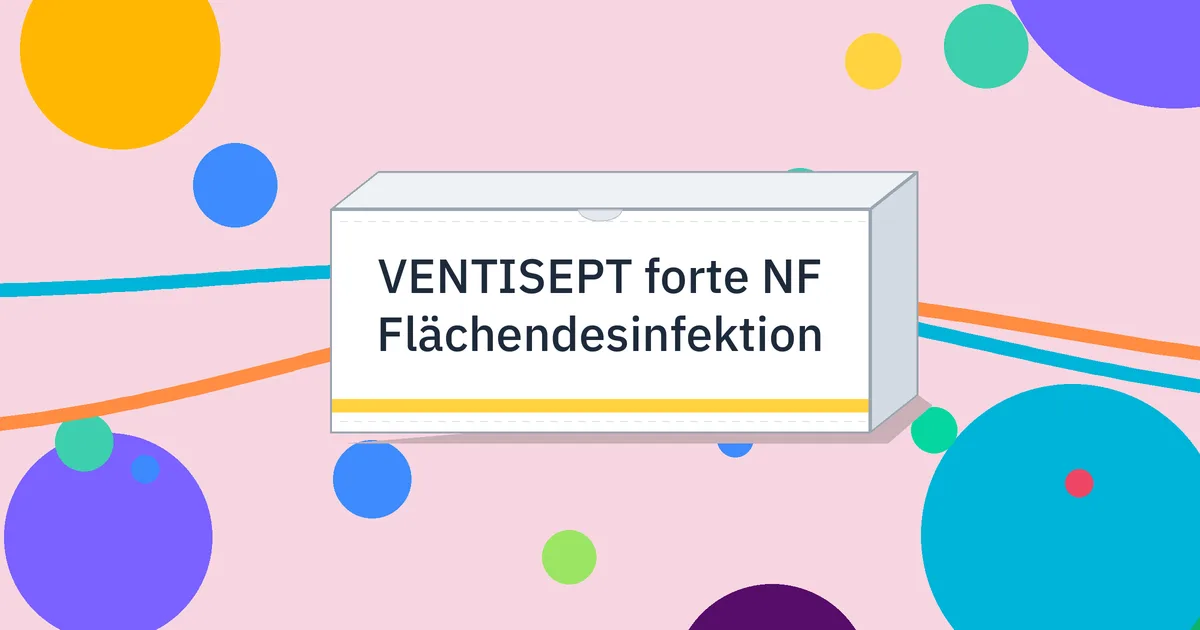 Symbolbild: Packung mit der Aufschrift VENTISEPT forte NF Flächendesinfektion (PZN 06921037) – Verfügbarkeit und Bezug in Apotheken in Frankfurt am Main