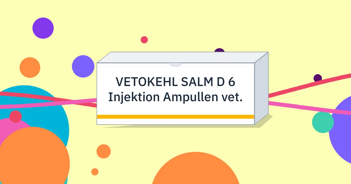 Symbolbild: Packung mit der Aufschrift VETOKEHL SALM D 6 Injektion Ampullen vet. (PZN 00163274) – Verfügbarkeit und Bezug in Apotheken in Frankfurt am Main