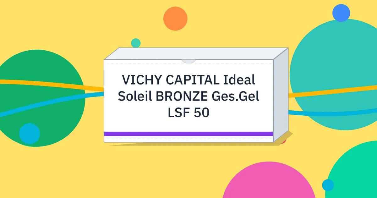 Symbolbild: Packung mit der Aufschrift VICHY CAPITAL Ideal Soleil BRONZE Ges.Gel LSF 50 (PZN 10930131) – Verfügbarkeit und Bezug in Apotheken in Frankfurt am Main