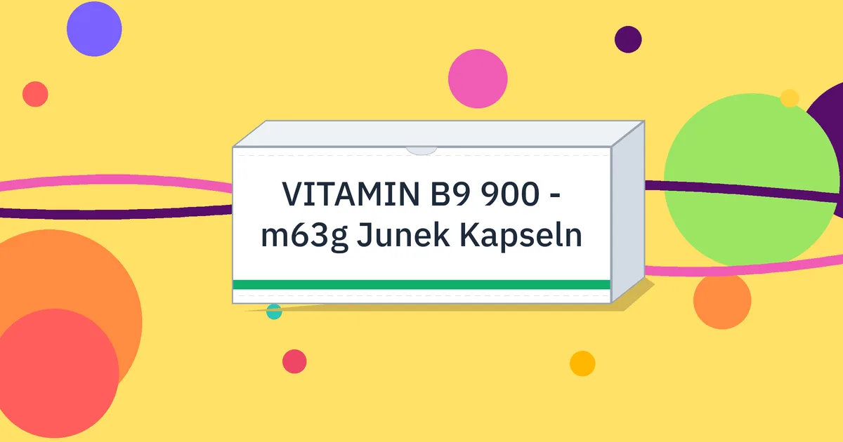 Symbolbild: Packung mit der Aufschrift VITAMIN B9 900 -m63g Junek Kapseln (PZN 09324862) – Verfügbarkeit und Bezug in Apotheken in Frankfurt am Main