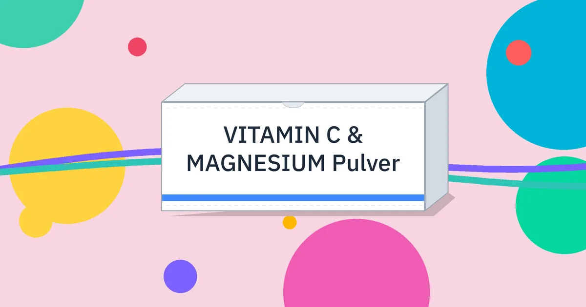 Symbolbild: Packung mit der Aufschrift VITAMIN C & MAGNESIUM Pulver (PZN 16632305) – Verfügbarkeit und Bezug in Apotheken in Frankfurt am Main