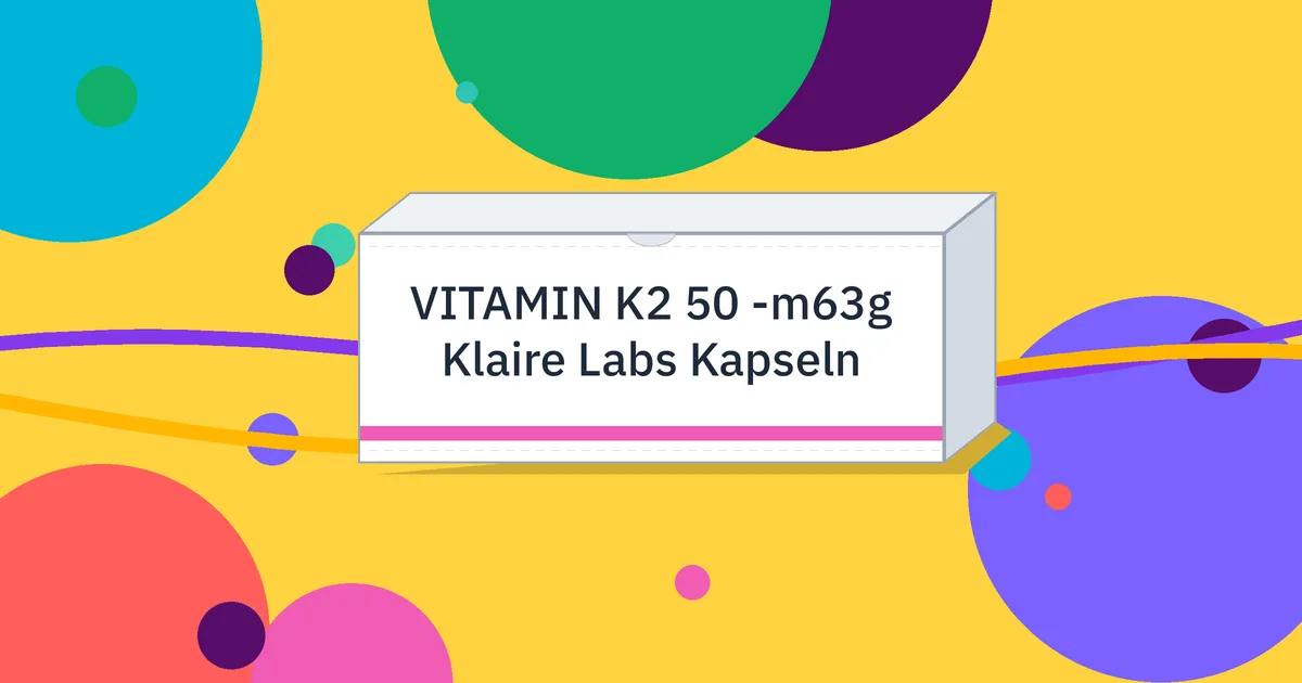 Symbolbild: Packung mit der Aufschrift VITAMIN K2 50 -m63g Klaire Labs Kapseln (PZN 17927497) – Verfügbarkeit und Bezug in Apotheken in Frankfurt am Main