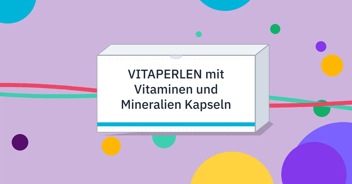 Symbolbild: Packung mit der Aufschrift VITAPERLEN mit Vitaminen und Mineralien Kapseln (PZN 19233534) – Verfügbarkeit und Bezug in Apotheken in Frankfurt am Main