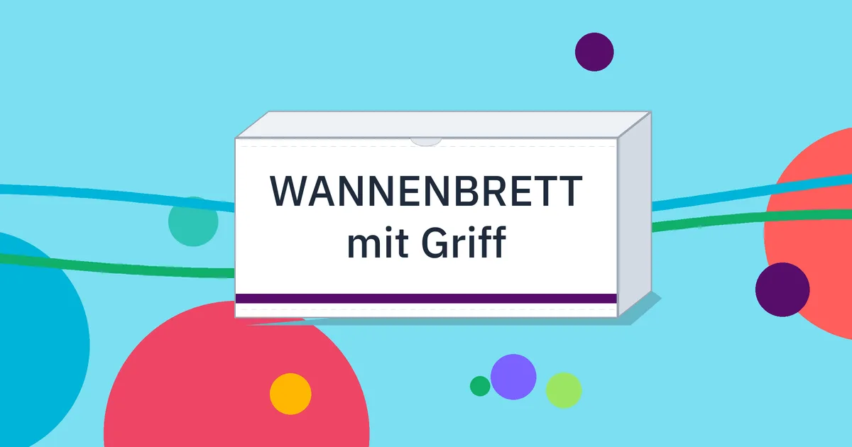 Symbolbild: Packung mit der Aufschrift WANNENBRETT mit Griff (PZN 01840222) – Verfügbarkeit und Bezug in Apotheken in Frankfurt am Main