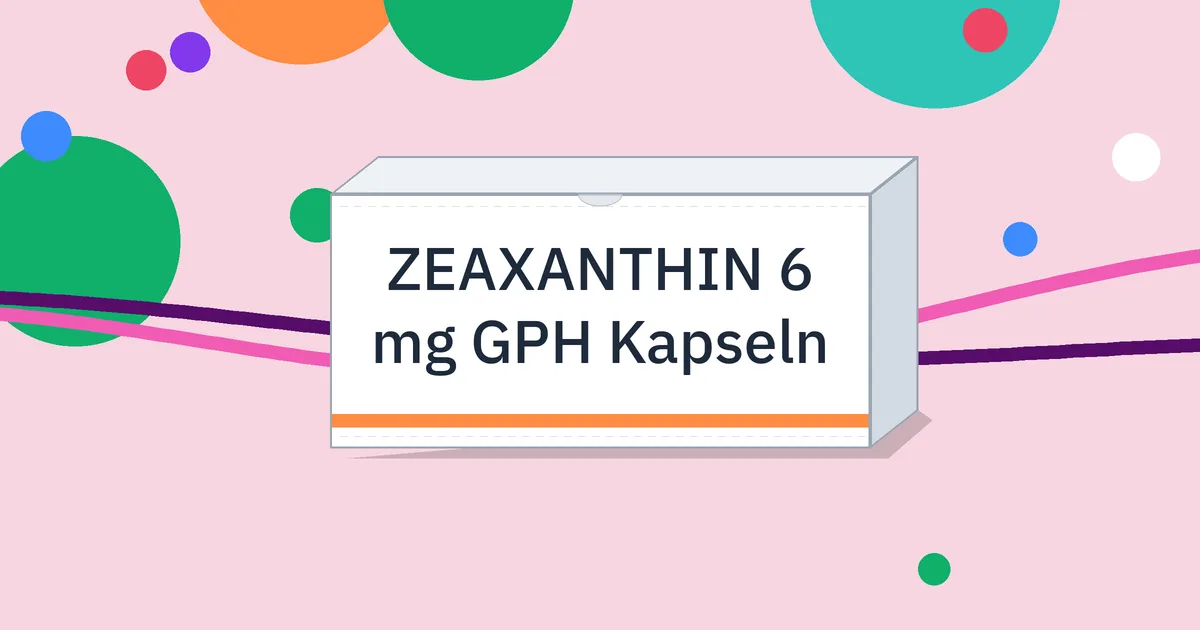 Symbolbild: Packung mit der Aufschrift ZEAXANTHIN 6 mg GPH Kapseln (PZN 04699451) – Verfügbarkeit und Bezug in Apotheken in Frankfurt am Main